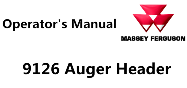 Massey Ferguson 9126 Auger Header Operator’s Manual | A Factory Manual ...