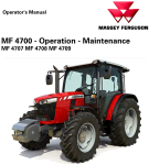 Massey Ferguson MF4700 Series MF4707, MF4708, MF4709 Tractors Operator ...