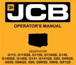 JCB GENERATOR G115, G115QS, G115S, G116QS, G140, G140QS, G140S, G141, G141QS, G65, G65QS, G65S ...