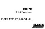 Case CX17C Mini Excavator Operator’s Manual | A Factory Manual Store