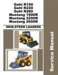 Gehl R190/R220/R260, Mustang 1900R/2200R/2600R Skid-Steer Loaders ...