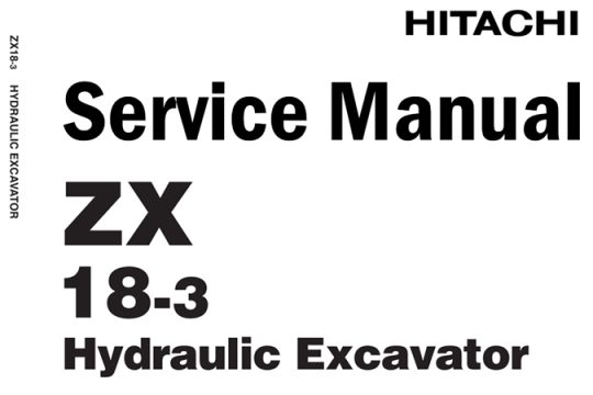 Hitachi ZX18-3 Hydraulic Excavator Service Repair Manual | A Factory ...