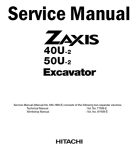 Hitachi ZAXIS 40U-2, ZAXIS 50U-2 Excavator Service Repair Manual | A ...