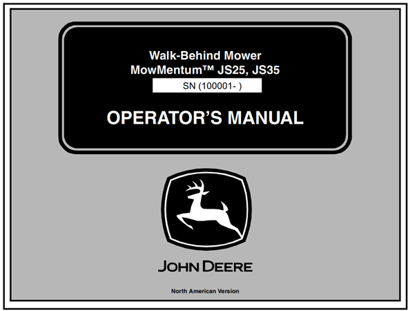 John Deere MowMentum JS25, JS35 Walk-Behind Mower Operator’s Manual ...