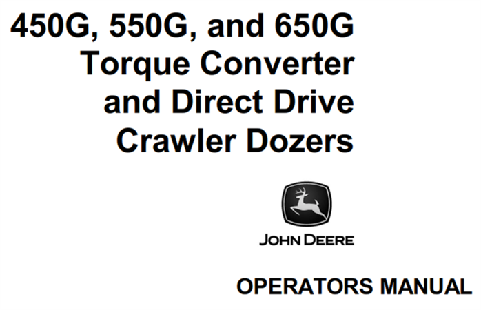 John Deere 450G, 550G, 650G Torque Converter and Direct Drive Crawler ...