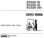 Clark ECG20, EPG20, ECG25, EPG25, ECG30, EPG30, ECG30x, ECG32 Forklift ...